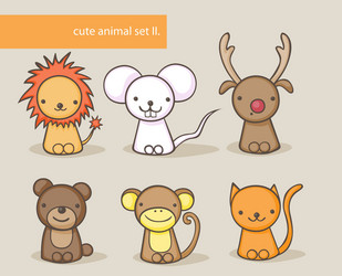 Animal set Royalty Free Vector Image - VectorStock