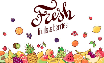 Fresh fruits Royalty Free Vector Image - VectorStock