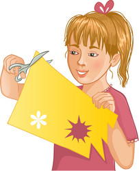 Kids Cutting Paper Activity Vector Images (over 2,600)