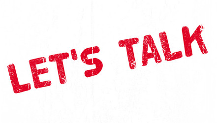 Let s talk rubber stamp Royalty Free Vector Image