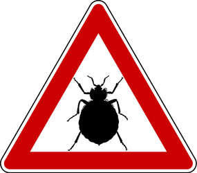Bed bug warning sign Royalty Free Vector Image
