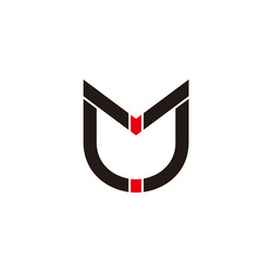 Letter mj simple motion line geometric arrow logo Vector Image