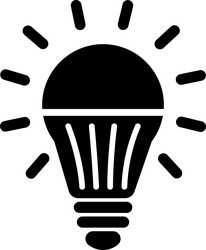 Light bulb icon idea icon lamp thinking Royalty Free Vector
