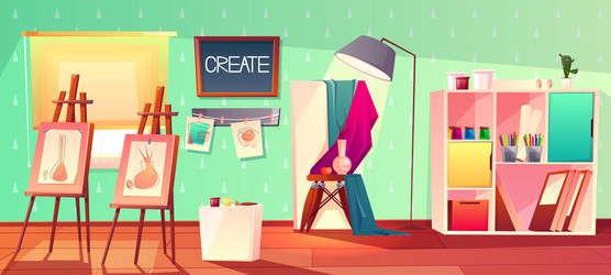 Art studio interior Royalty Free Vector Image - VectorStock