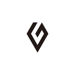 Letter g diamond square geometric symbol simple Vector Image
