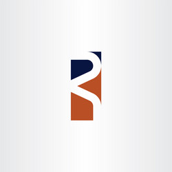 R letter blue orange logo icons design elements Vector Image