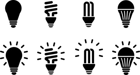 Set light bulb icon collection idea Royalty Free Vector