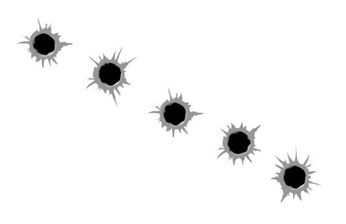 Bullet hole template damage and cracks on surface Vector Image