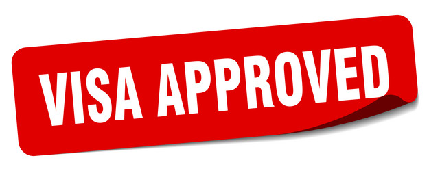 Visa approved sticker visa approved label Vector Image