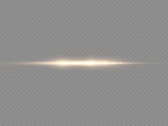 Horizontal light ray flash yellow line Royalty Free Vector