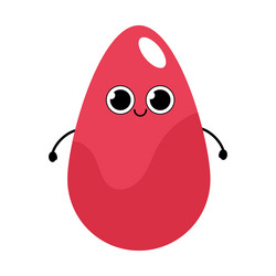 Isolated cute happy blood drop character Vector Image