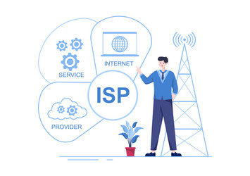 Isp or internet service provider cartoon Vector Image