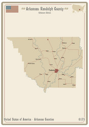 Map of randolph county in arkansas usa Royalty Free Vector