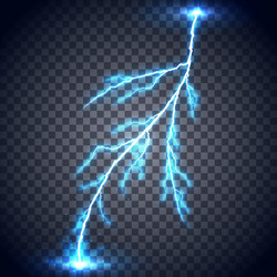 Realistic lightning isolated on a transparent Vector Image