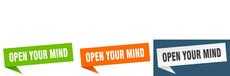 Open your mind speech bubble Royalty Free Vector Image
