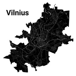 Vilnius map detailed city poster Royalty Free Vector Image