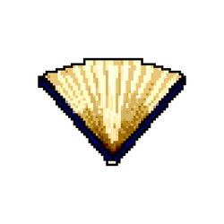 Chinese hand fan folding game pixel art Royalty Free Vector