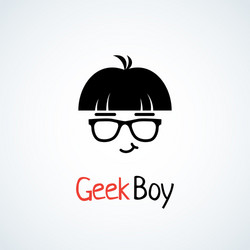 Cool geek logo template Royalty Free Vector Image