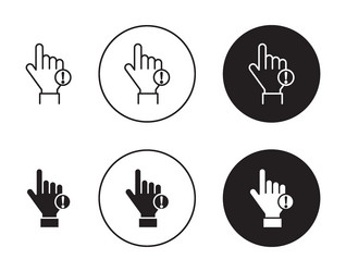 Hand with information icon set hint Royalty Free Vector