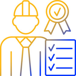 Quality control manager rgb linear icon Royalty Free Vector