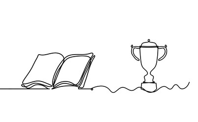 Abstract paper with trophy as line drawing Vector Image