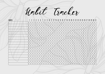 Habit tracker template for monthlyplanner Vector Image