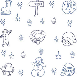 Hand draw christmas in doodle Royalty Free Vector Image