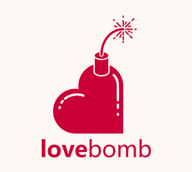 Heart shaped bomb icon or logo bomb in a shape Vector Image