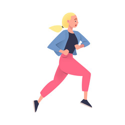Woman character hurrying running fast feeling Vector Image