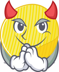 Devil crispy chips snack on a character Royalty Free Vector