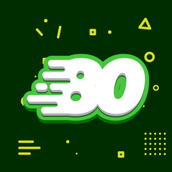 Number 80 3d speed modern icon Royalty Free Vector Image