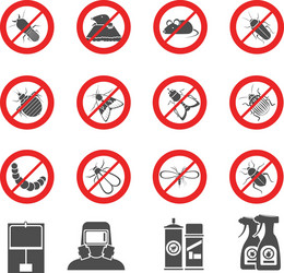 Pest and insect control icons set Royalty Free Vector Image