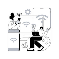 Wireless device connection abstract concept Vector Image