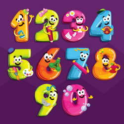 Colored cartoon numbers Royalty Free Vector Image