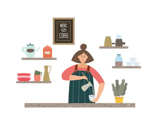 Girl Coffee Barista Vector Images (over 720)