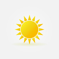 Yellow sun polygonal logo or poly icon Royalty Free Vector