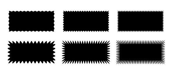 Zig zag edge rectangle frames collection jagged Vector Image