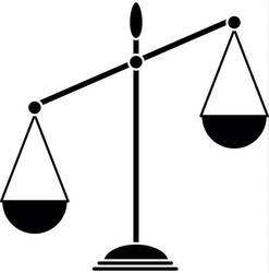 Beam balance scale silhouette Royalty Free Vector Image