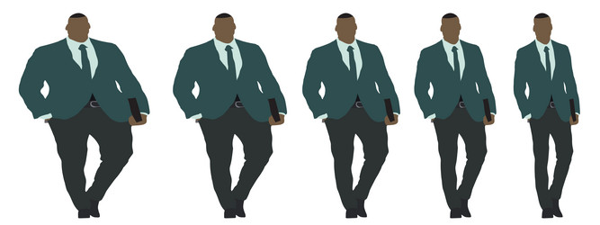 Conceptual fat overweight obese man vs slim fit Vector Image