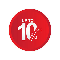 Discount up to 10 off label template design Vector Image