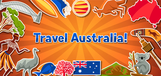 Australia icons set australian traditional Vector Image