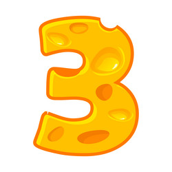 Funny bunny number 3 for kids three digit Vector Image