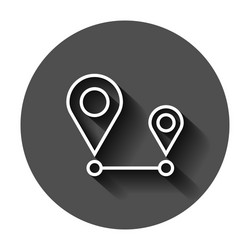 Distance pin icon in flat style gps navigation Vector Image