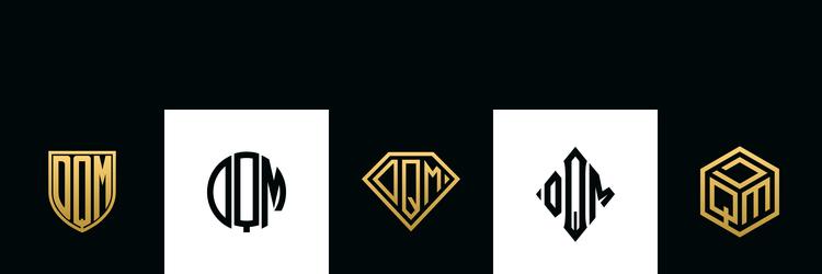 Initial letters hqk logo designs bundle this Vector Image