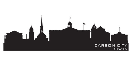 Carson city nevada skyline silhouette Royalty Free Vector