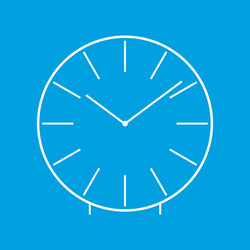 Clock white icon Royalty Free Vector Image - VectorStock