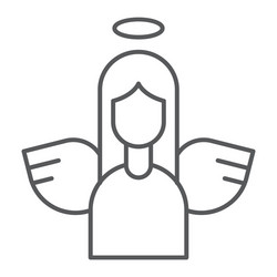 Angel line icon decoration and peace holy sign Vector Image