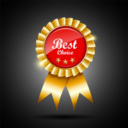 Red and gold the winner ribbon award Royalty Free Vector