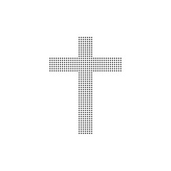 Cross of christ in the form a contour dots Vector Image