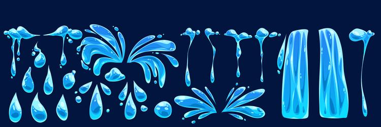 Cartoon water tear icon set liquid graphic Vector Image